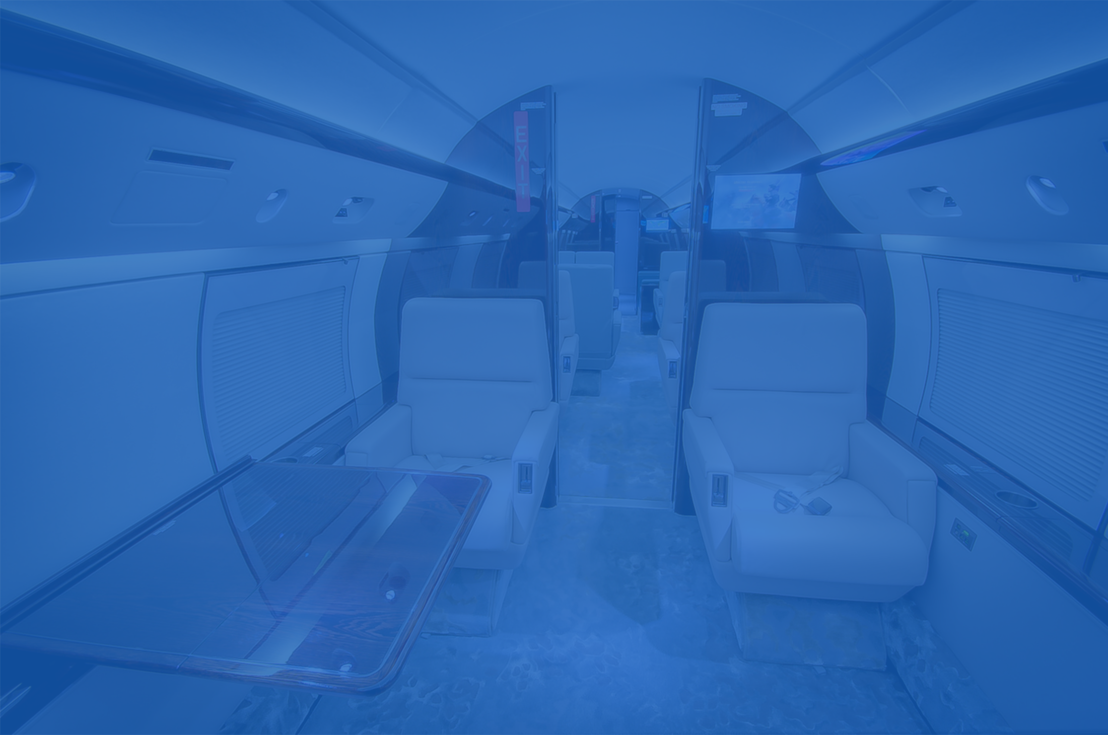interior of refurbished aircraft with blue color overlay – New United ...